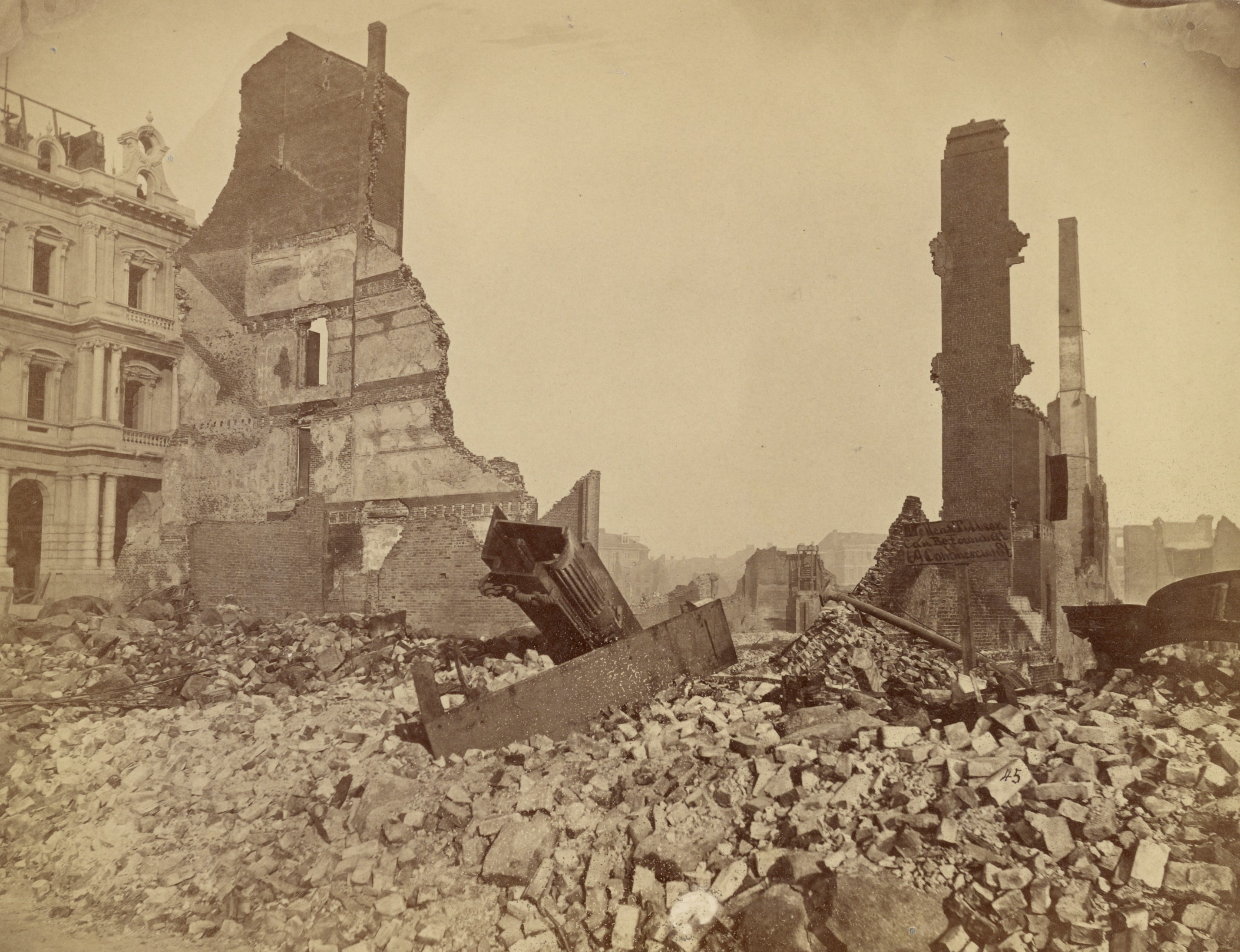 Boston Fire of 1872. Devonshire Street to the Corner of Milk Street ...